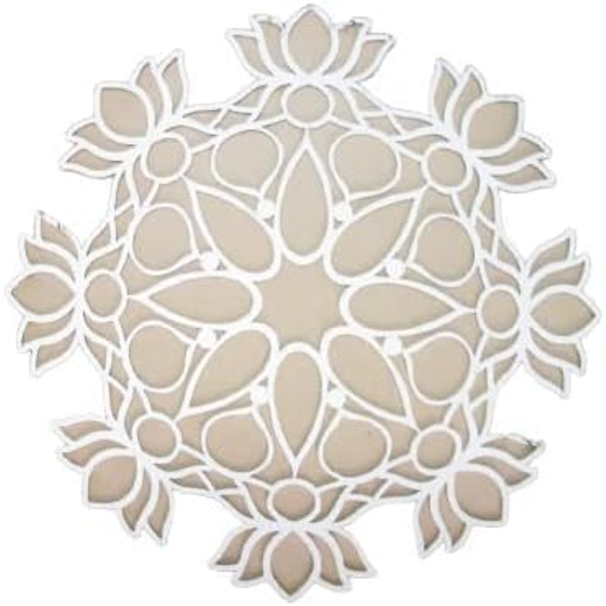 DIY MDF Readymade Round Lotus Designer Rangoli Mat Easy to Use Rangoli Template Easy to Fill Wooden MDF Rangoli Boards for Indian Traditional Festival (Size:- 12 Inches Diameter)
