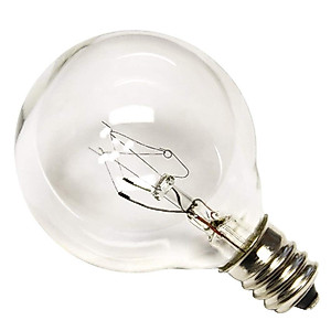 SUNSGNE Clear Globe G40 Bulbs Replacement Screw Base Light Bulbs 1.5-Inch, 5 Watt - Fits E12 and C7 Sockets, 25 Pack