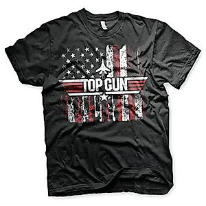 Top Gun Officially Licensed America Big & Tall Mens T-Shirt (Black), XXX-Large