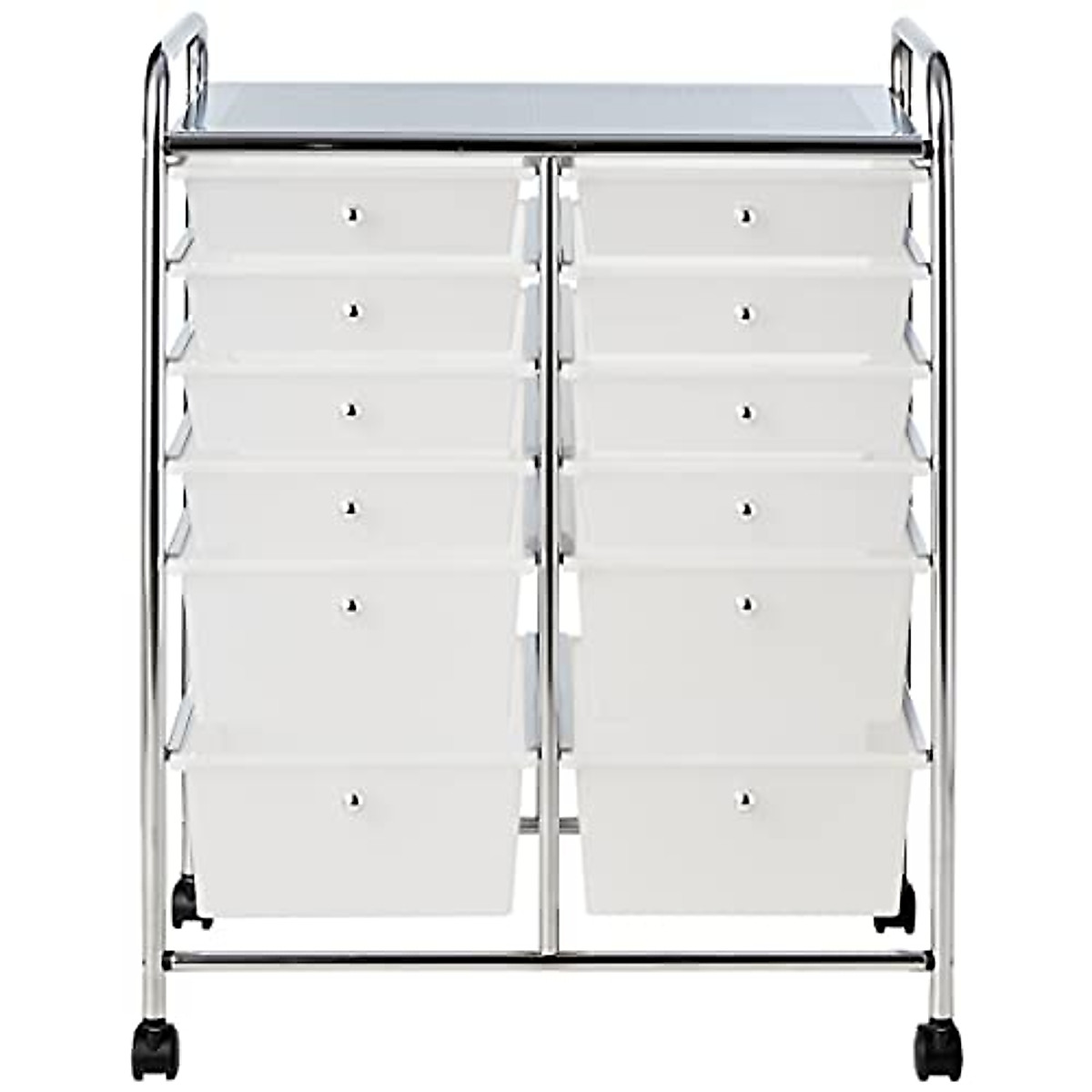 Whitmor Chrome and Plastic 12-Drawer Storage Cart