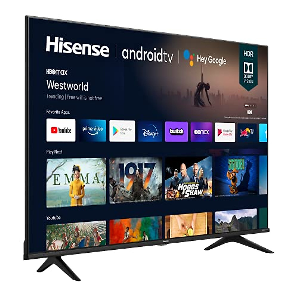 Hisense 50A6G 50-Inch 4K Ultra HD Android Smart TV with Alexa Compatibility (2021 Model)
