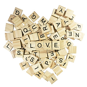 PERRIROCK 200 Pcs Scrabble Letters - 2 Complete Sets 200 Pcs in 1 Pack - Wood Tiles - Great for Crafts, Letter Tiles, Spelling by Clever Delights