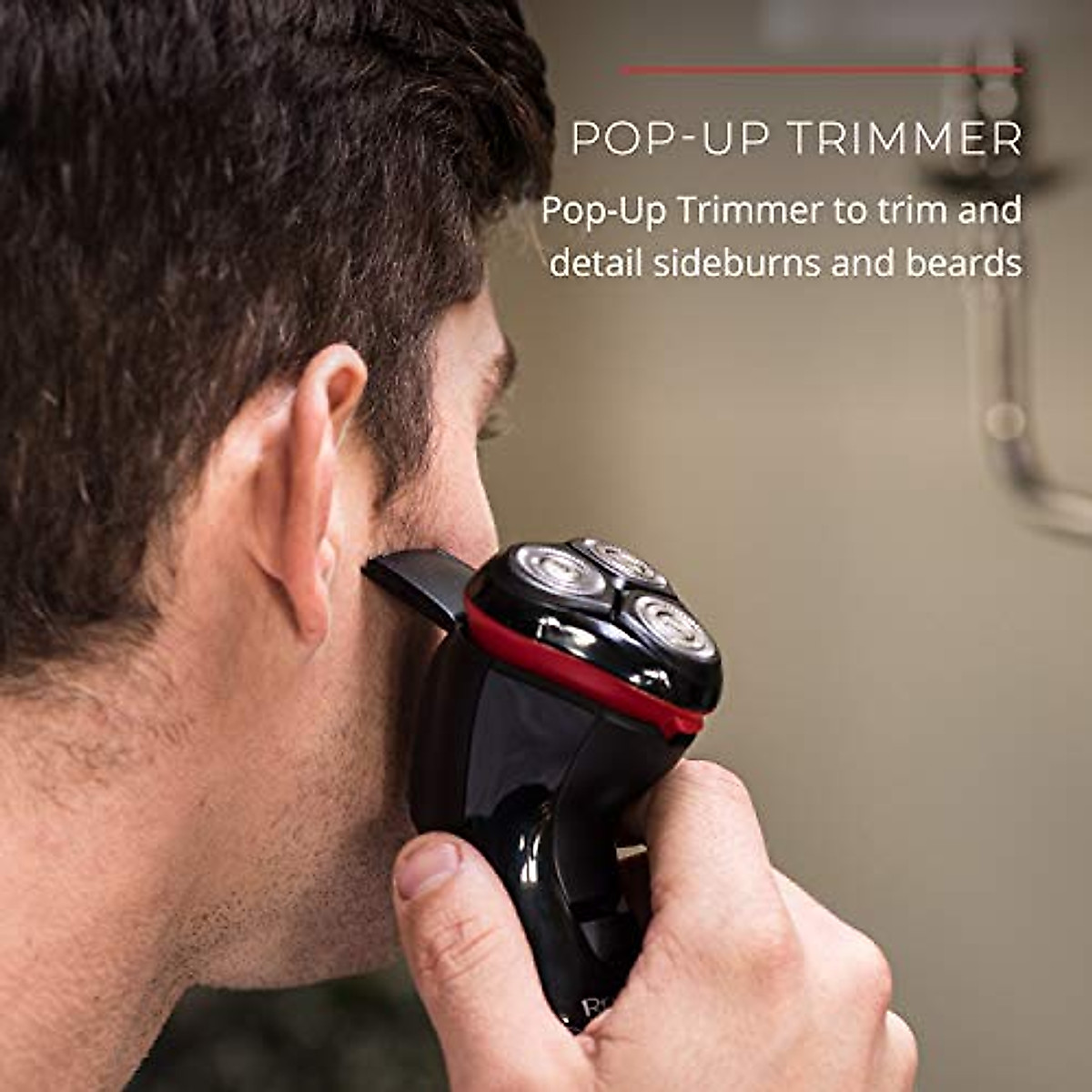 Remington PR1335B R3000 Series Men's Electric Razor with Precision Plus Heads Stubble Attachment Included Black, Black/Blue, 1 Count