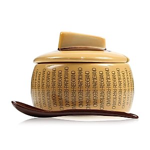 BOSKA, Large Cheese Bowl w/Spoon, Beige/Brown, 2 Piece