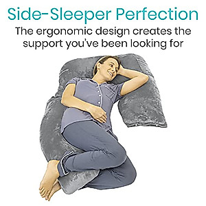 Xtra-Comfort 3 Piece U-Shaped Body Pillow - Pregnancy and Maternity Full Body Pillow Sleep Support - Removable and Washable Cover, Memory Foam Comfort, Soft, Cozy - Nursing Cushion for Pregnant Women