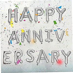 jojofuny 1 Set Alphabet Balloons Photo Garland Letter Balloon Alphabet Banner Ballons Decoration Happy Anniversary Wedding Anniversary Gift Anniversary Balloon Decor Party Decor Balloon