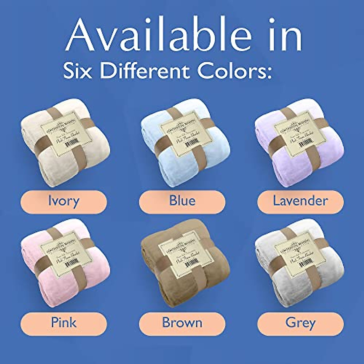 Continental Bedding - Super Soft Flannel Fleece Throw Blanket, Lightweight 320GSM, Great for Sofas, Couches, Beds, Camping, and Travel, The Whole Room Feels Soft and Cozy