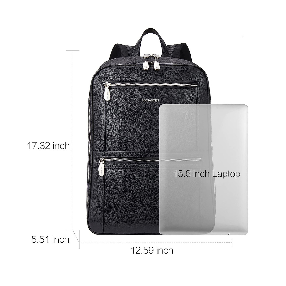 BOSTANTEN 20 inch Carry On Luggage Airline Approved ＆ Genuine Leather 15.6 inch Laptop Backpack Casual Backpack Travel Bag