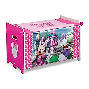 Delta Children Disney Minnie Mouse 3-Piece Toddler Playroom Set– Includes Table, Chair and Toy Box, Pink