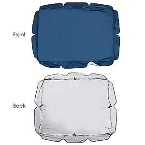 COOSOO Swing Canopy Replacement Top Cover Waterproof UV Block Sun Shade Swing Chair Top Cover for Outdoor Garden Patio 3 Seat Furniture Blue