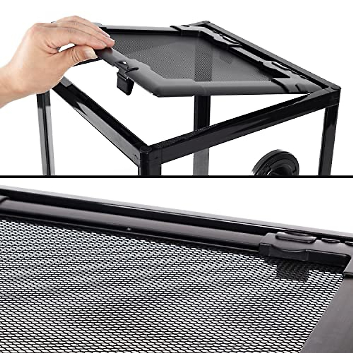 REPTIZOO 15 Gallon Full Glass Reptile Terrarium 12" x 12" x 24" Knock-Down Glass Tank and Siphon Gravel Cleaner Set, Small Habitat for Reptile Chameleon, Tree Frogs, Arboreal Geckos,Lizard