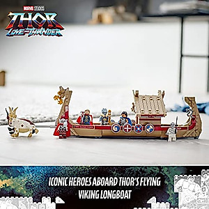 LEGO Marvel The Goat Boat 76208 Building Set - Thor Set with Toy Ship, Stormbreaker, and Movie Inspired Thor, Korg, and Valkyrie Minifigures, Avengers Gifts for Kids, Boys, and Girls Ages 8+