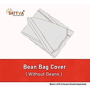 SATTVA 3.5Ft Faux Leather Gaming Bean Bag Chair for Adults - Big Bean Bag Covers Only (No Filling), Love Sack Bean Bag, Ultra Soft Zipper, for Dorm & Family Room_Black & Yellow