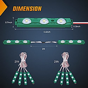 Nilight TR-117-H 8PCS Truck Pickup Bed Light 24LED Green Cargo Rock Lighting Kits with Switch for Van Off-Road Under Car Side Marker Foot Wells Rail, 2 Years Warranty