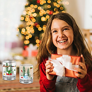 18 Pack Christmas Plastic Snow Globes Kit Includes 18 Clear Snow Globe, 36 Mini Xmas Trees, 18 Christmas fillable Ornaments, 1 Christmas Sticker with Artificial Snow for DIY Crafts Home Winter Decor