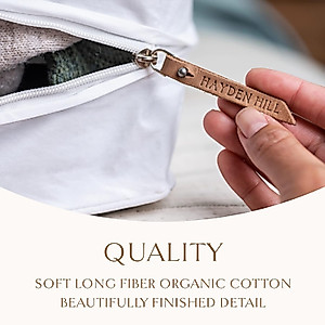 Hayden Hill Luxury Organic Cotton Sweater Storage Bag - Fits 4 Fine Knits - 15 Inch - Breathable Clothes Storage For Cashmere - Moth Proof Sweater Organizer For Closet - Certified Carbon Neutral