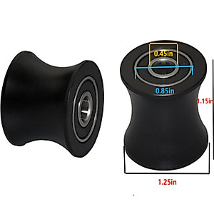 FRECCU Total Gym Replacement Set of 4 Wheels/Rollers for Models DLX, DLX II, DLX III, Adv DLX, Pilates, Pilates Pro 2500, 3000, 4000，570, 2000 （Black）