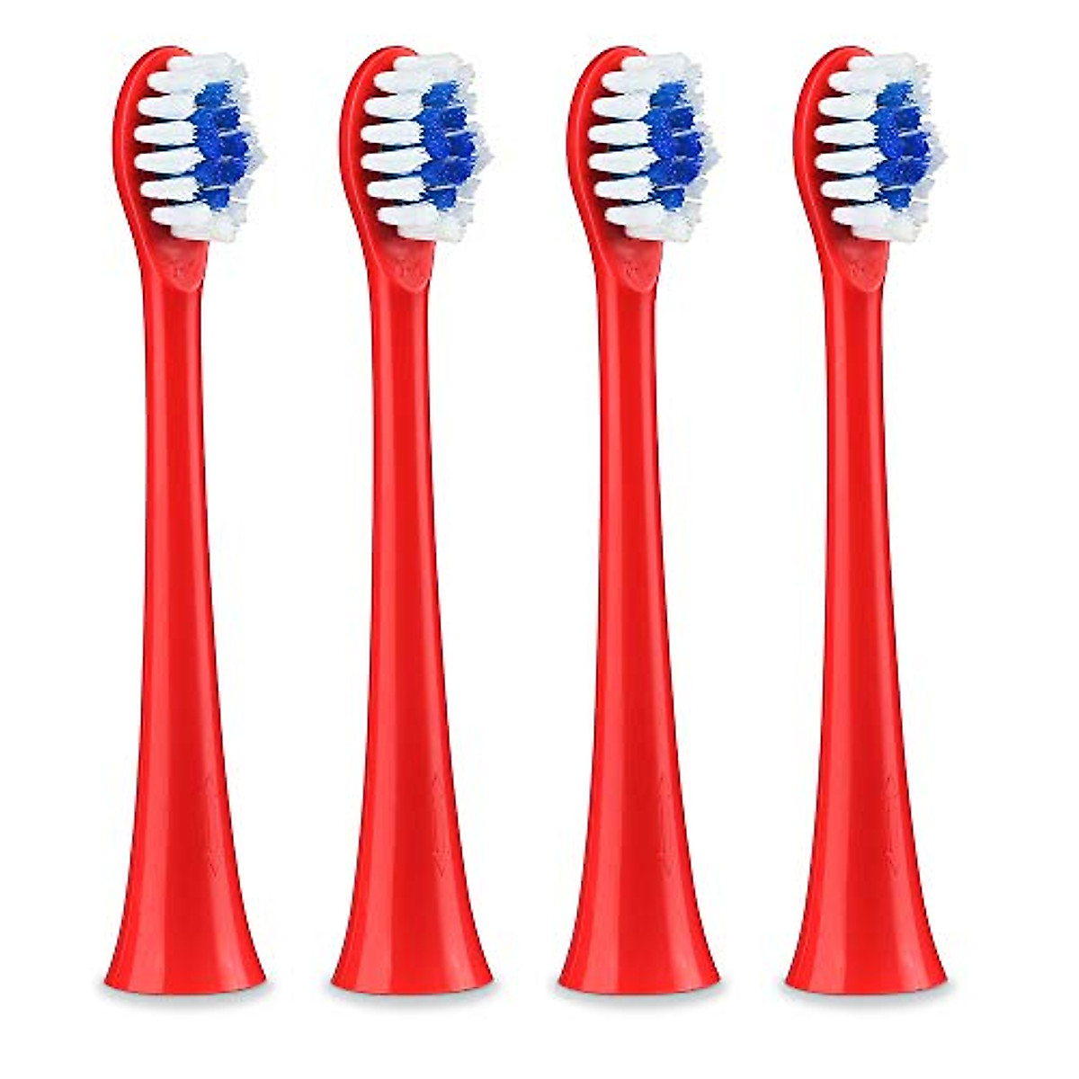 4-Pack Replacement Toothbrush Heads- Sonic V200 Rechargeable Kids Electric Toothbrushes, 7X More Plaque Removal, End-Rounded Soft Bristles, Comfortable & Efficient Clean Teeth, Perfect for Kids
