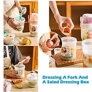 daasigwaa Breakfast On The Go Cups, Salad Cup To Go, Take And Go Yogurt Cereal Overnight Oats Snack Parfait Containers & Salad Dressing Holder With Fork For Lunch, Fruit & Vegetable Jar(Green,36.2oz)