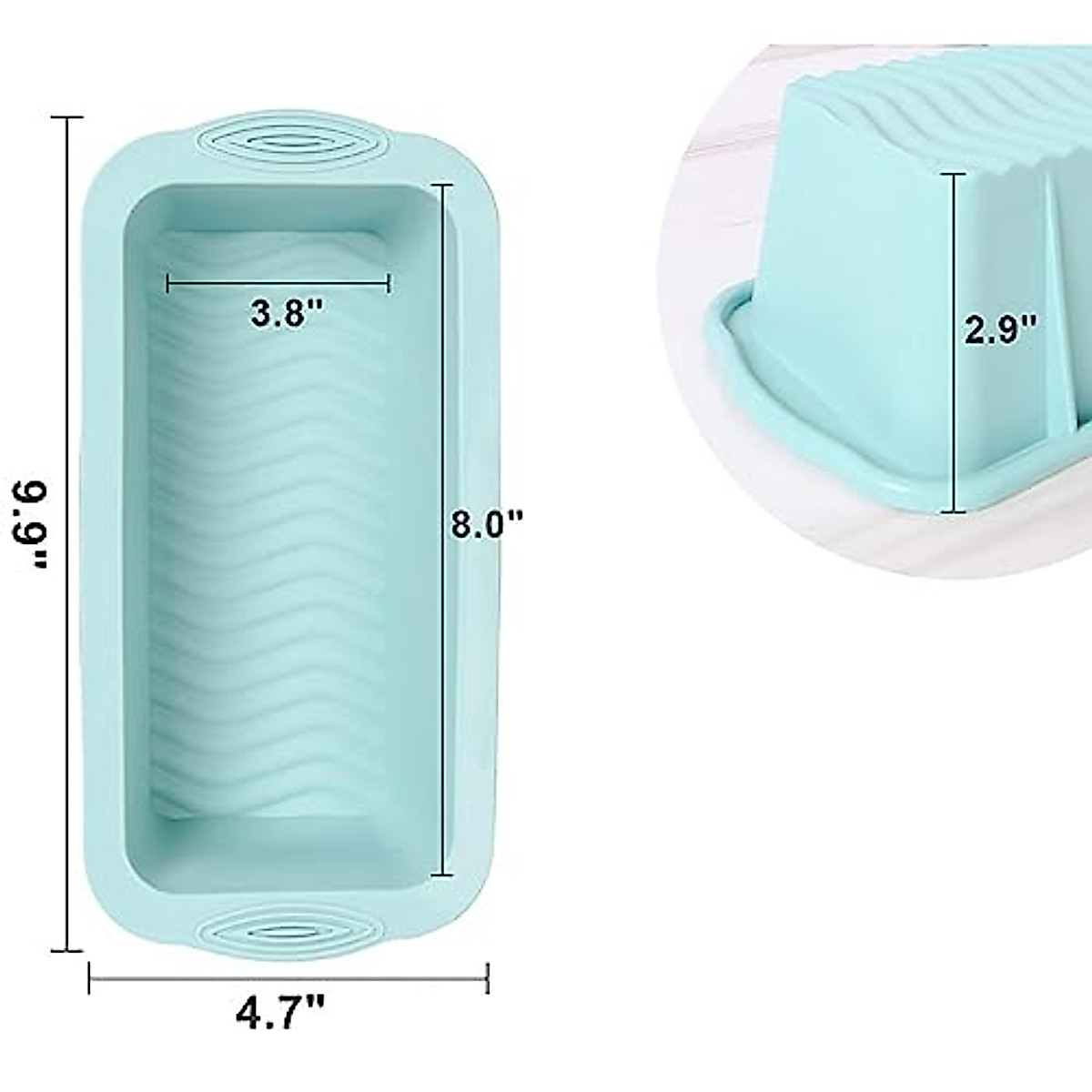 Haokaini Silicone Baking Bread Loaf Pans Set of 2,Nonstick Loaf Tins Bread Pans Bread Mould Easy to PoP Out for Bread Toast Cake Brownies Meatloaf Oven Dishwasher Safe