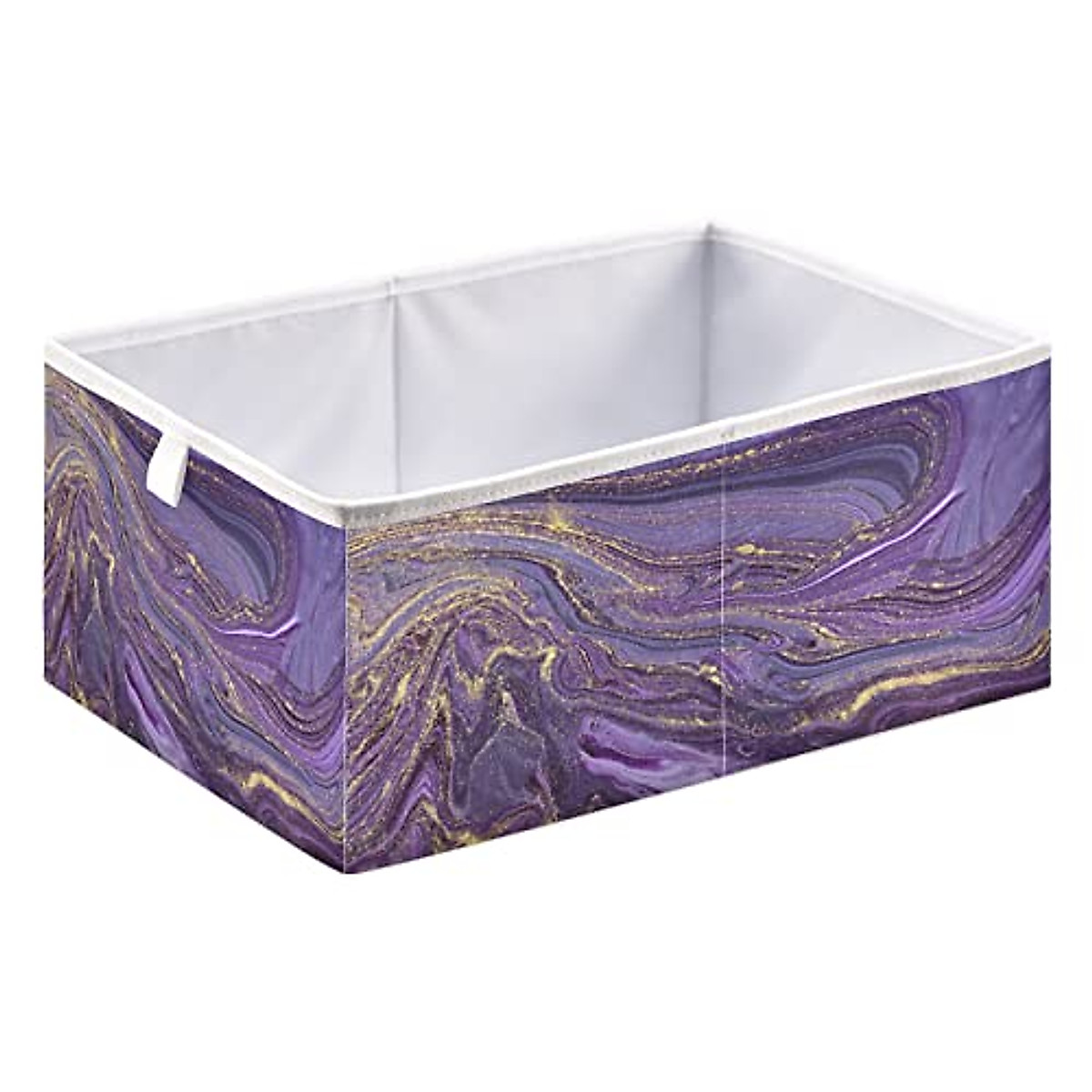 Kigai Purple Marble Abstract Cube Storage Bins - 11x11x11 in Large Foldable Cubes Organizer Storage Basket for Home Office, Nursery, Shelf, Closet