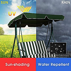 Happygrill 2-Person Convertible Canopy Swing Chair, Hammock Swing with Comfortable Cushion Seats, Weather Resistant Power Coated Steel Frame