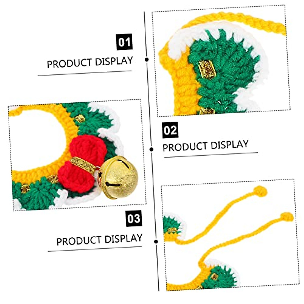 HONMEET 1pc Pet Woven Collar Ornament Ties Puppy Outfits Knitting Ornament Cat Knitted Scarf Cat Bandana Dogs Bell Bandanas Knitted Collar for Dog Cat Scarf Collar Pet Costume Accessory