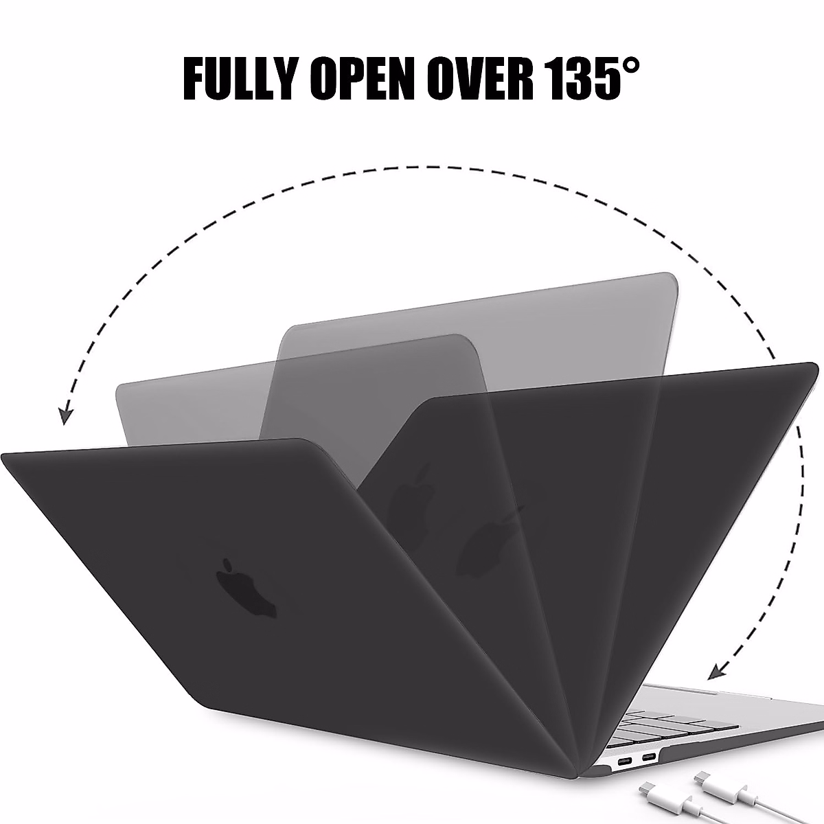 B BELK Compatible with MacBook Air 13 inch Case 2022 2021 2020 2019 2018 Release A2337 M1 A2179 A1932 Touch ID & Retina Display, Matte Plastic Hard Shell Case+ Keyboard Cover+ Screen Protector, Black