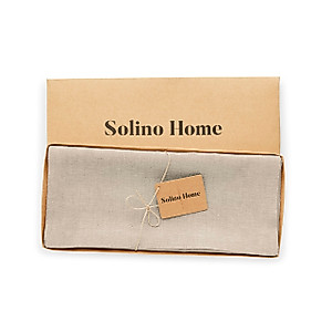 Solino Home Light Natural Linen Table Runner 72 inches Long – 100% Pure Linen 14 x 72 Inch Medium Weight Table Runner – Dresser Scarf Farmhouse Dining Table Runner for Spring, Summer – Diana