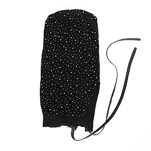 Black Crystal Elastic Mesh Rhinestone Masquerade Masks Full Face Veils See Through Fishnet Headwear Hairbands Turban Head Covers Wraps