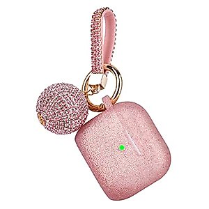 Case for Airpods 3rd Generation (2021), Filoto Apple Airpod 3 Case Cover for Women Girls, Silicone Case for Air Pod 3 Charging Case with Disco Ball Keychain Accessories (Rose Gold)