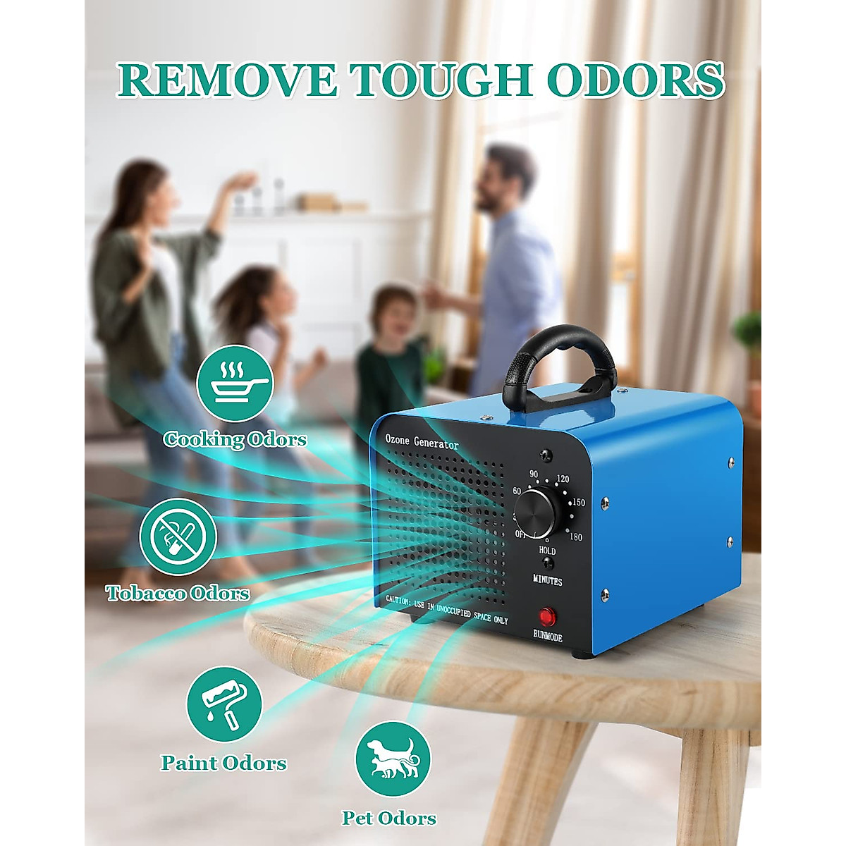 Rddmen 0zone Generator 30,000mg/h - 0zone Machine for Cars, Rooms, Smoke & Pets Odor