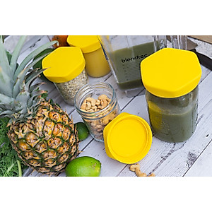 HOUSERRY DELUXE Easy-Grip Easy-Open 100% Silicone Mason Jar Lid - 3 pcs (WIDE MOUTH, YELLOW)
