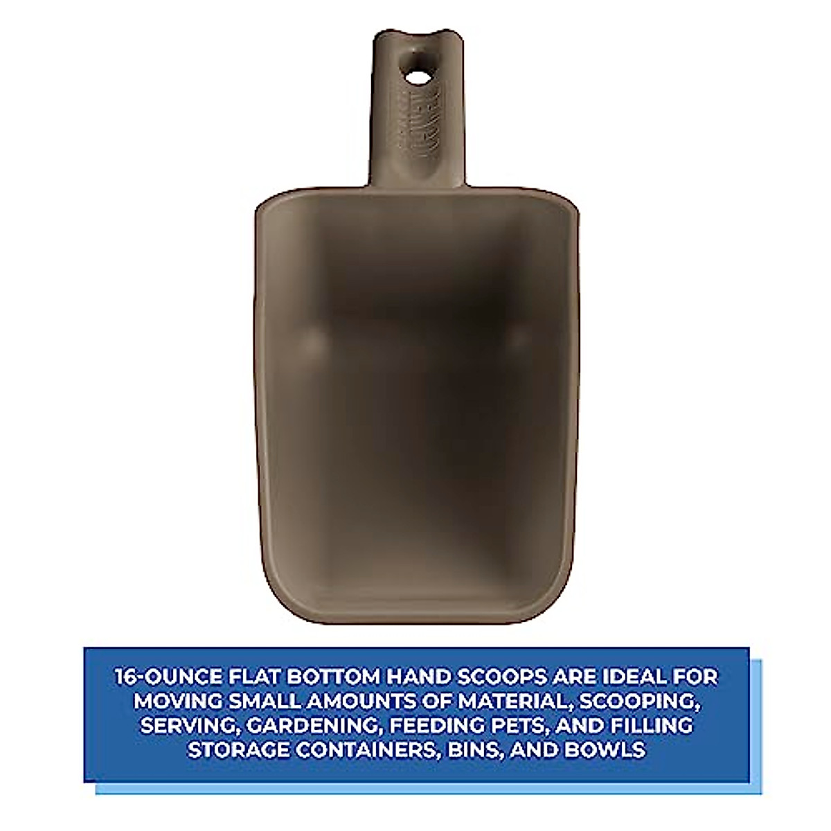 Vikan Remco 630066 Color-Coded Plastic Hand Scoop - BPA-Free Food-Safe Kitchen Utensils, Restaurant and Food Service Supplies, 16 oz, Brown