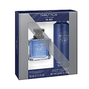 Nautica Voyage N83 2-Piece Gift Set with 1.7-Ounce Eau de Toilette and 6-Ounce Body Spray, Total Retail Value $40.00