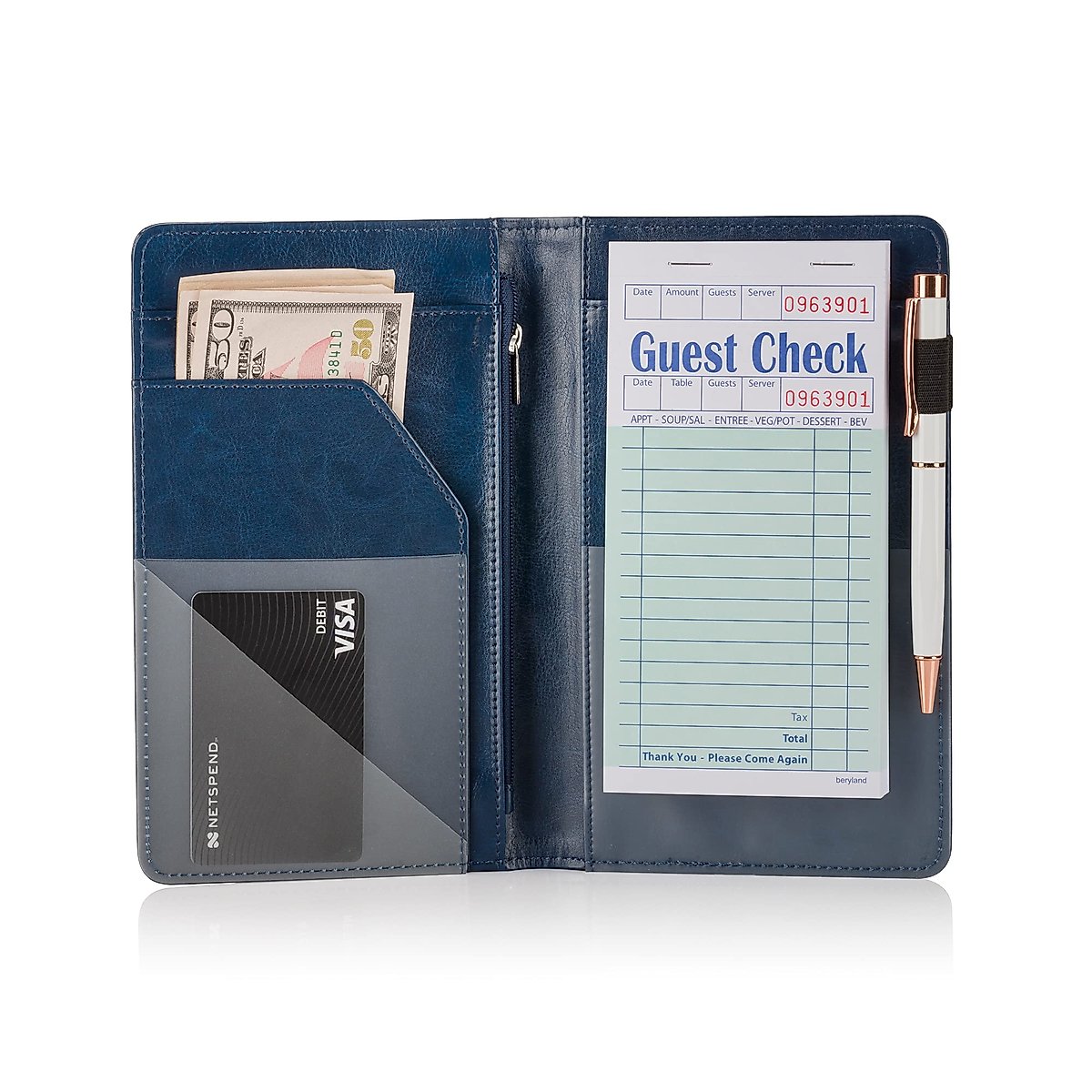 BERYLAND Server Note Pads - Guest Checks - Waitress Notepad, Double Sided, Pack of 10 Pads of 50 Sheets