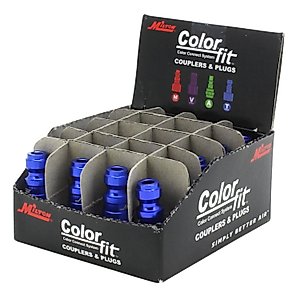 Milton 783TC-20 ColorFit Plugs, T-style Blue, 1/4" NPT Male, Box of 20