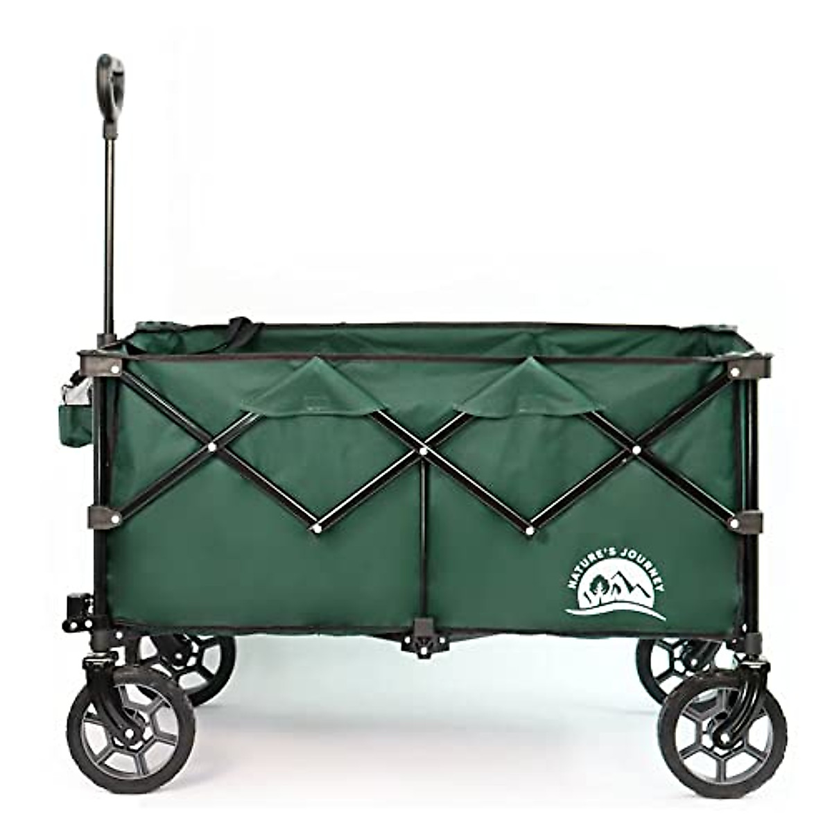 Maxwell Outdoors Collapsible Folding Outdoor Utility Cart Camping Wagon with Spacious Storage Volume and More Silence Wheels, Green