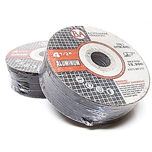 Benchmark Abrasives 4-1/2" Type 1 Aluminum Cutting Wheel 0.040" Thick 7/8"Arbor, Metal Cutting Grinding Wheel, Angle Grinding Cutting Wheel Max. RPM 13300-25 Pack