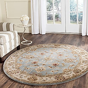 SAFAVIEH Royalty Collection 9' x 12' Blue / Beige ROY343B Handmade Traditional Oriental Premium Wool Area Rug