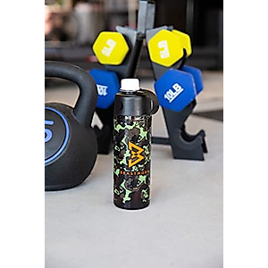 TOAK Reusable Water Bottle Starter Kit - Includes 3 Caps to Mix With Your Water, Portable Tea of a Kind Flavor Caps (Beast Mode Bottle)