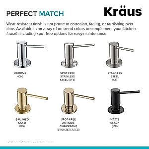 KRAUS Kitchen Soap and Lotion Dispenser in Spot-Free Antique Champagne Bronze, KSD-43SFACB
