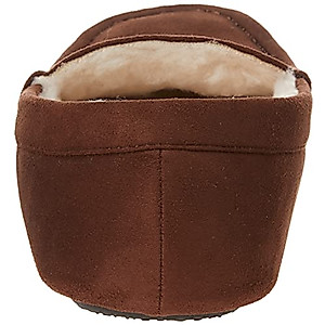 Amazon Essentials Men's Moccasin Slipper, Dark Toffee Brown Microsuede, 9