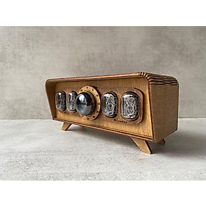 Handmade Nixie Tube Clock IN-12 - made in Ukraine - Vintage Retro Table Clock - Wooden Desk Nixie Tube Clock