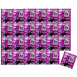 Atlas Premium Condom Colors Lubricated Latex Condoms Bulk (Red, Orange, Yellow, Green, Blue, & Purple.) : Pack 100 Condoms
