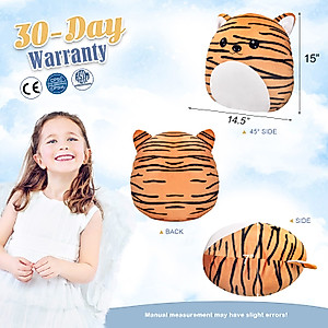 CozyWorld 15” Cute Tiger Plush Pillow Stuffed Animal Super Soft Sofa Cushion Plush Toy Car trip Home Decors Birthday Valentines Gift for kids Grandson Daughter Son