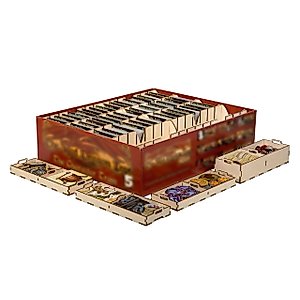 The Broken Token Game Organizer Compatible with Red Dragon Inn: The Character Trove - Wooden Game Organizing Box with Multiple Trays, Dividers and Rows