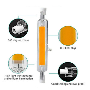 Qixivcom R7s LED Bulbs 118mm 20W LED COB Light Double Ended LED Bulbs 150W Halogen Bulb Replacement Dimmable Warm White 3000K 120V J Type R7s Floodlight J118 Landscape Lights Work Lighting,(4 Pack)