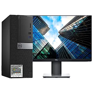 Dell Optiplex 3040 Tower Desktop PC Intel i5-6500 3.2GHz. 8GB DDR3 RAM, 256GBSSD, WiFi, with Dell 24-inch P2419HLCD Windows 10 Pro (Renewed)
