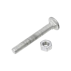 5/16" x 2 1/2" Long Carriage Bolts with Nuts, Galvanized Steel (Set of 25)
